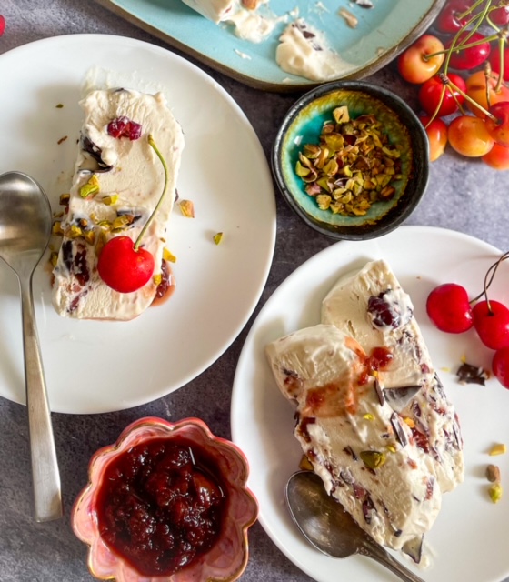 Cherry and Chocolate Semifreddo - PistachioDoughnut